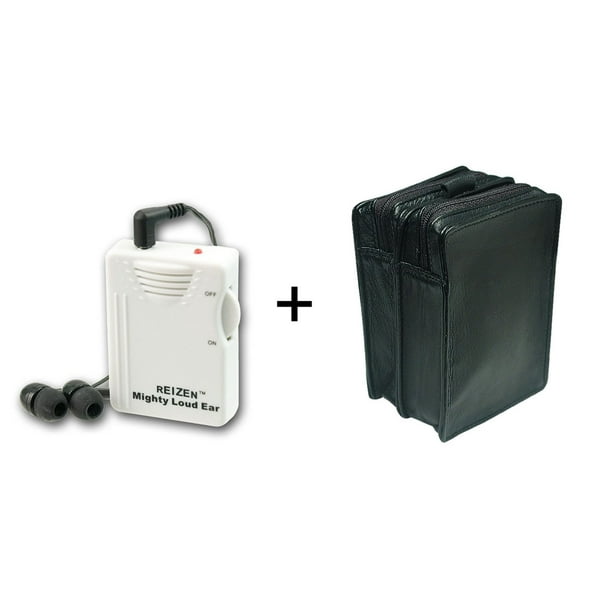 Reizen Mighty Loud Ear 120dB Amplifier + Leather Case- MaxiAids Bundle ...