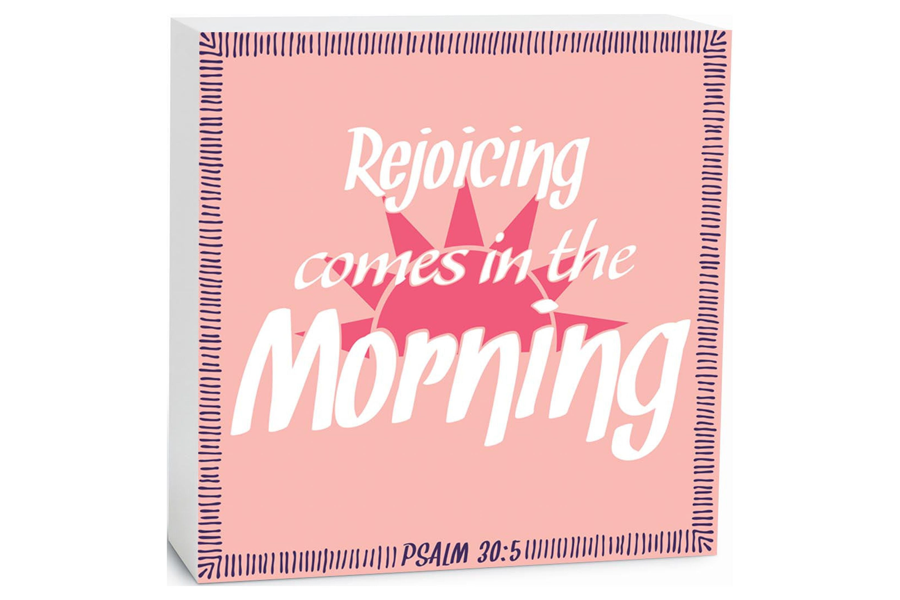 Rejoice In Morning Pink Sunrise 5 x 5 Wood Tabletop Sign Plaque ...