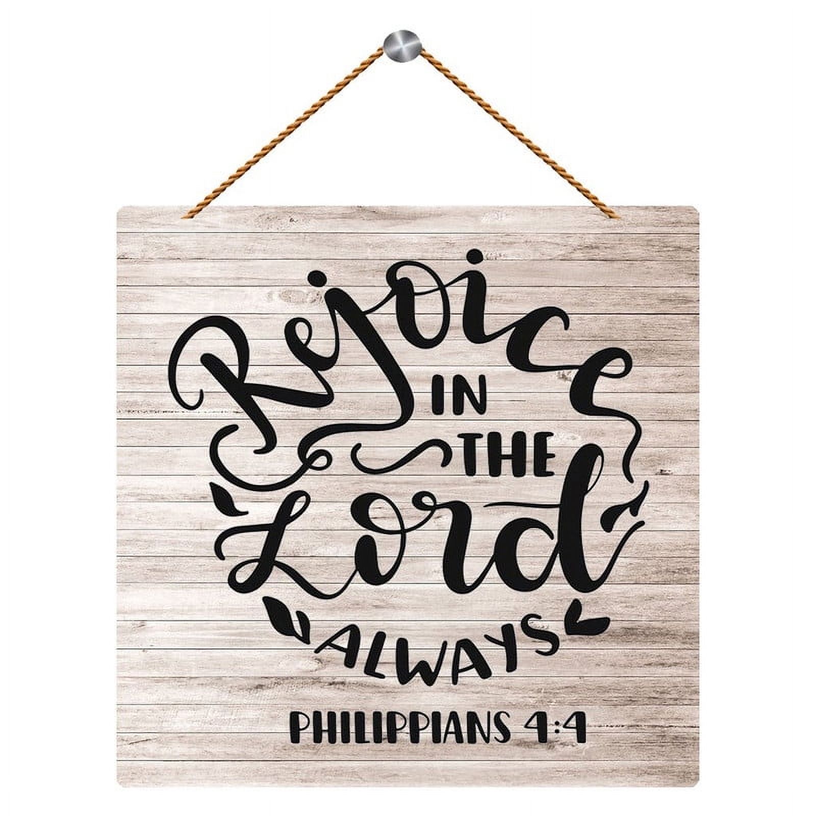 Rejoice In The Lord Always Wooden Wall Sign 12" X 12" For House Family ...