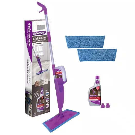 Rejuvenate Click n Clean Multi-Surface Microfiber Mop with Sprayer and ...