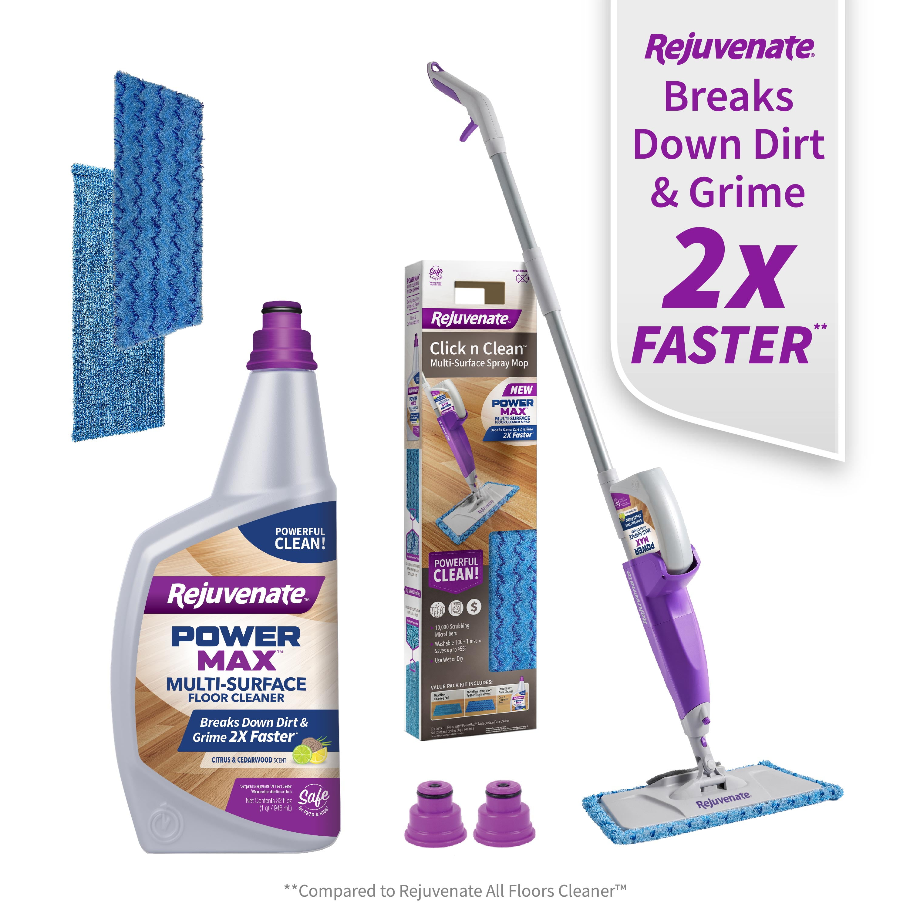 Rejuvenate Click n Clean Multi-Surface Spray Mop All-in-One Kit, 1 ...