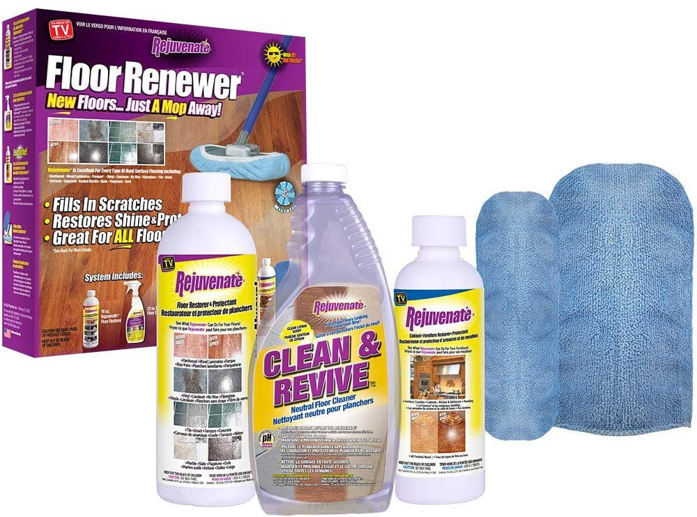Rejuvenate Floor Renewer Kit, includes: 22 oz. Clean & Revive 16 oz ...