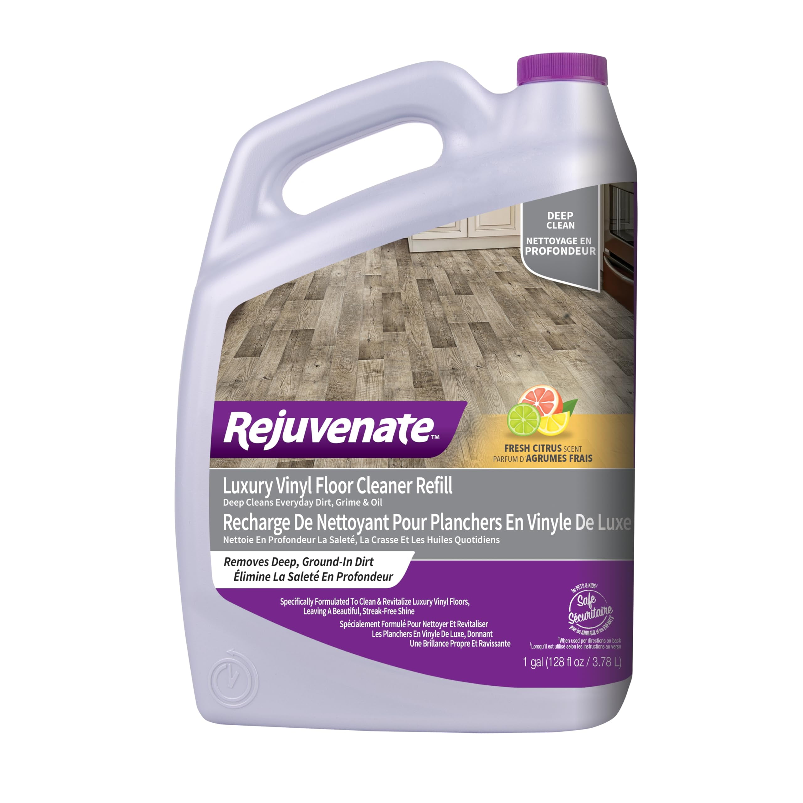 Rejuvenate Luxury Vinyl Floor Cleaner Refill, 1 Gallon, Gently Cleans ...