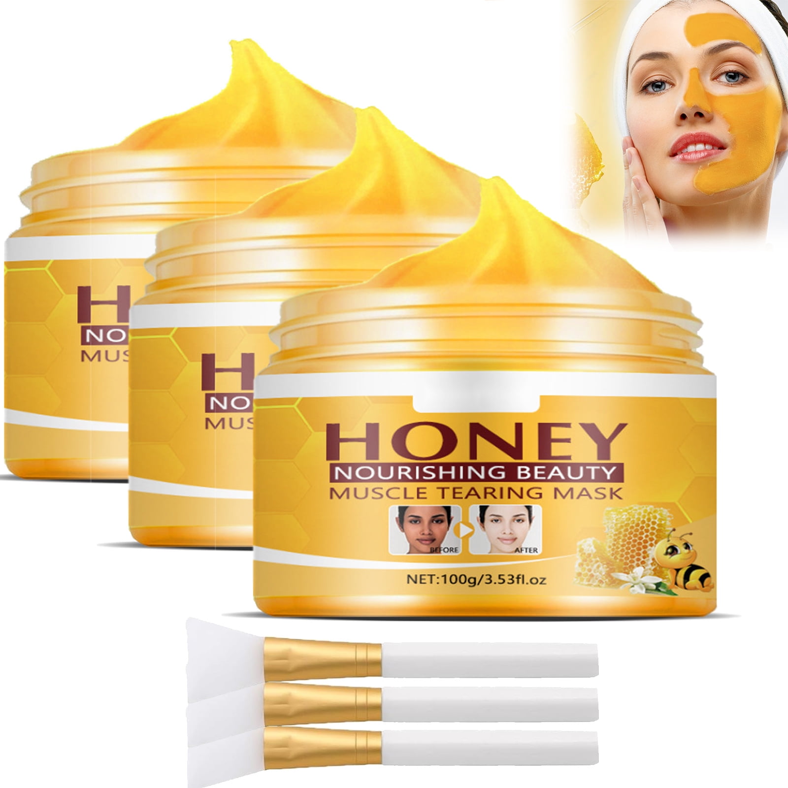 Rejuvenating Honey Tear-Off Mask, Honey Nourishing Muscle Tearing Mask ...