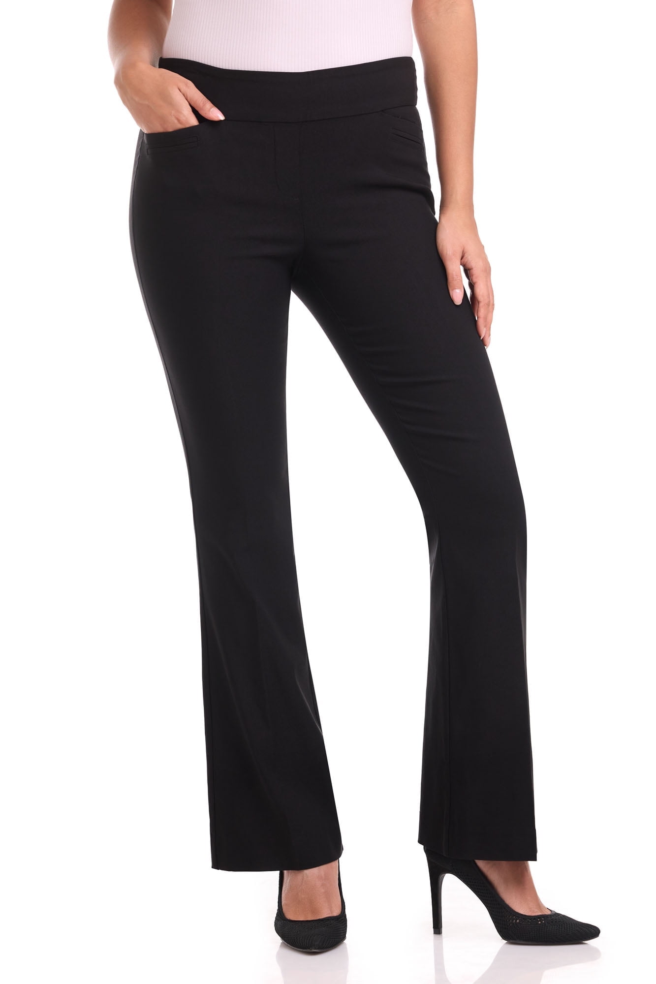 Rekkuna Women's Comfort Stretch Pull-On Bootcut Pant with Tummy Tamer ...