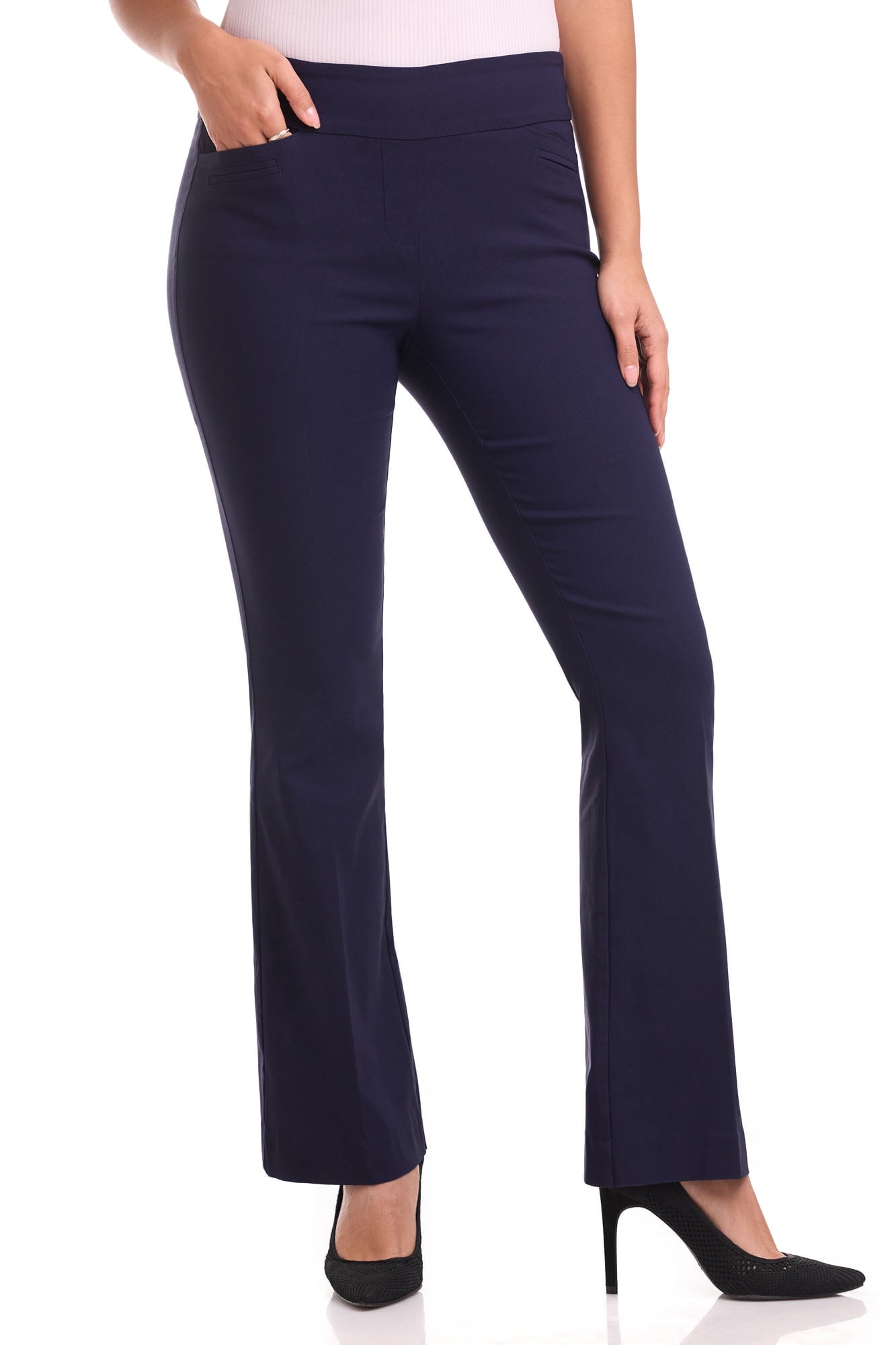 Rekkuna Women's Comfort Stretch Pull-On Bootcut Pant with Tummy Tamer ...