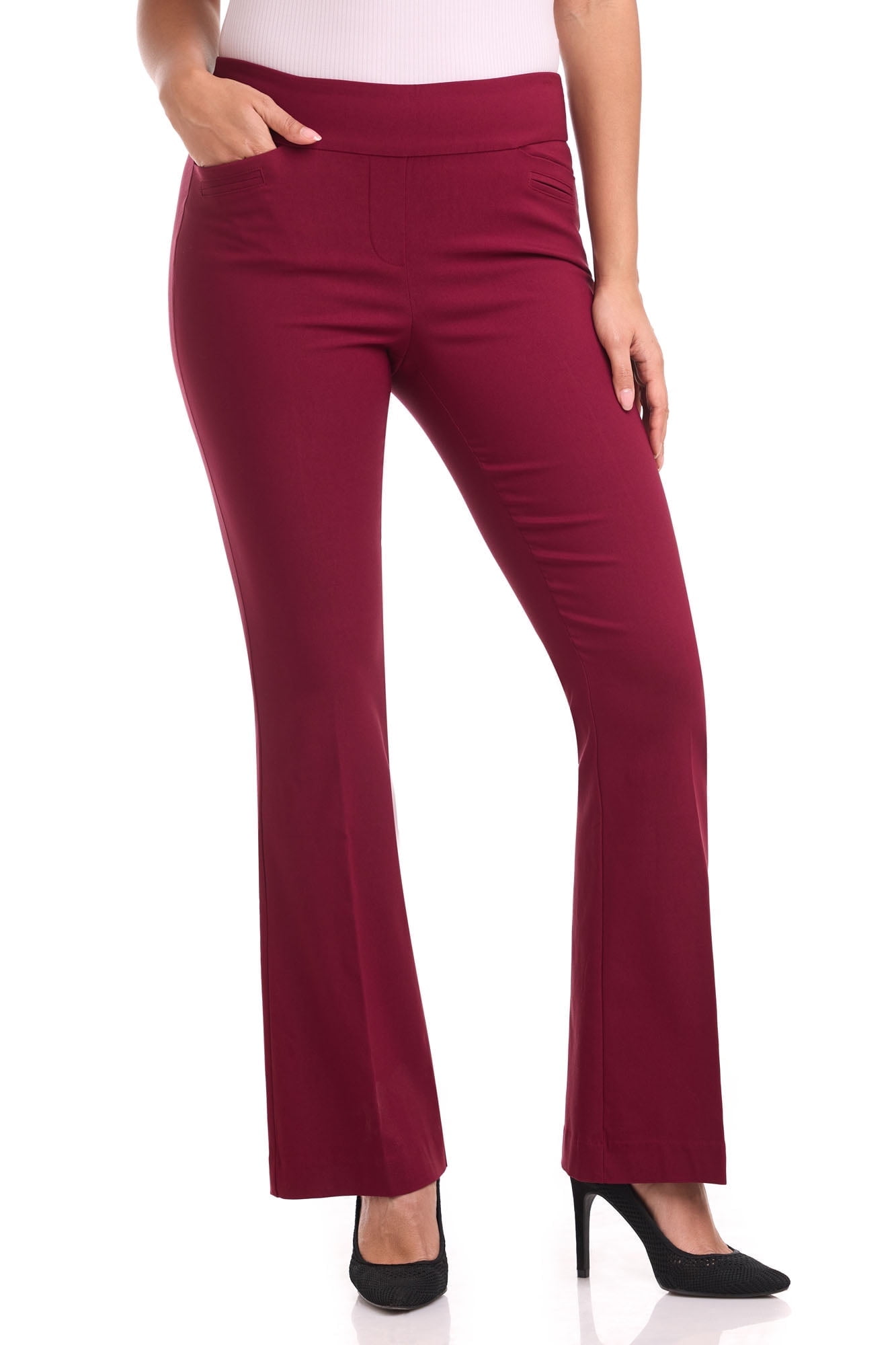 Rekkuna Women's Comfort Stretch Pull-On Bootcut Pant with Tummy Tamer ...