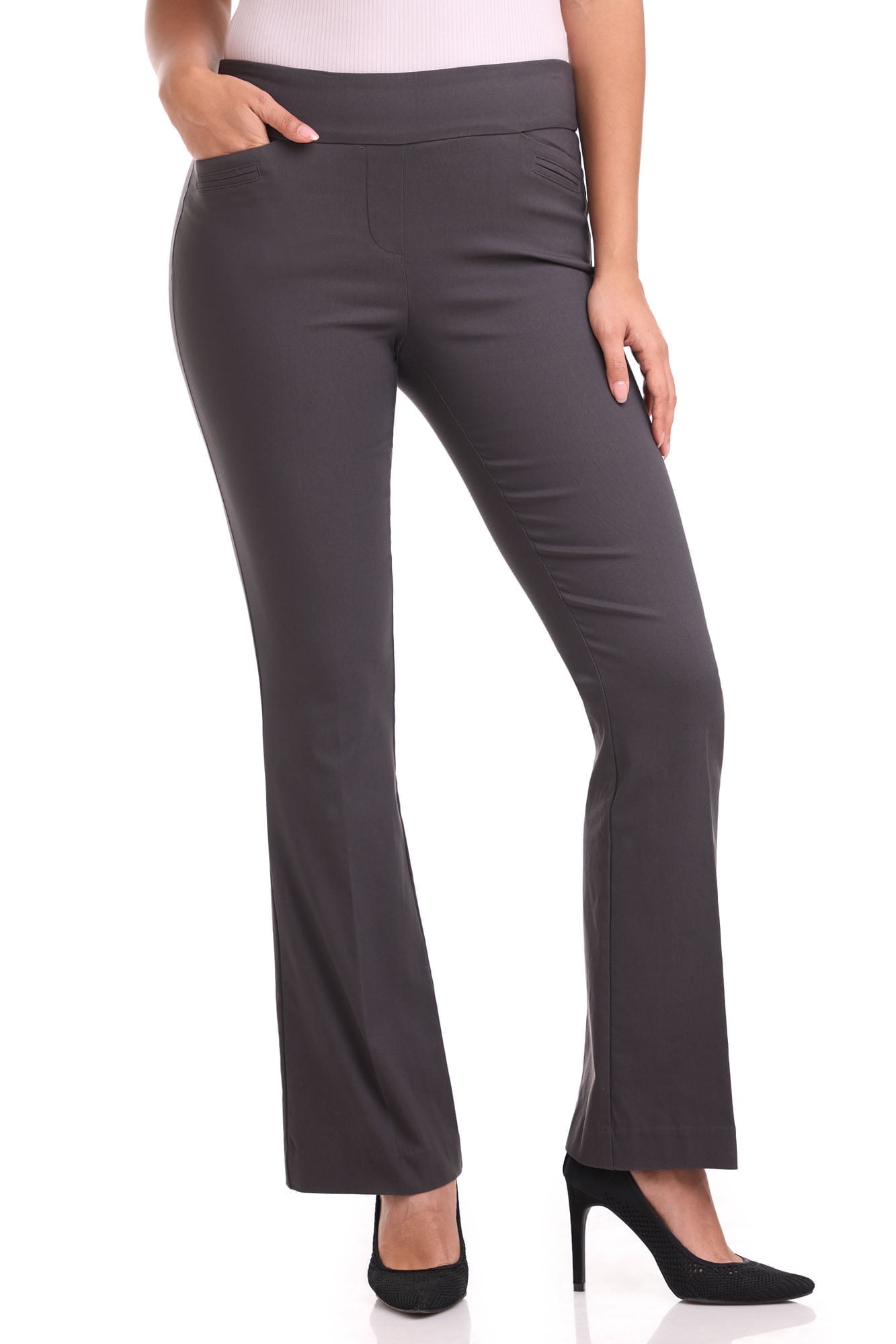 Rekkuna Women's Comfort Stretch Pull-On Bootcut Pant with Tummy Tamer ...
