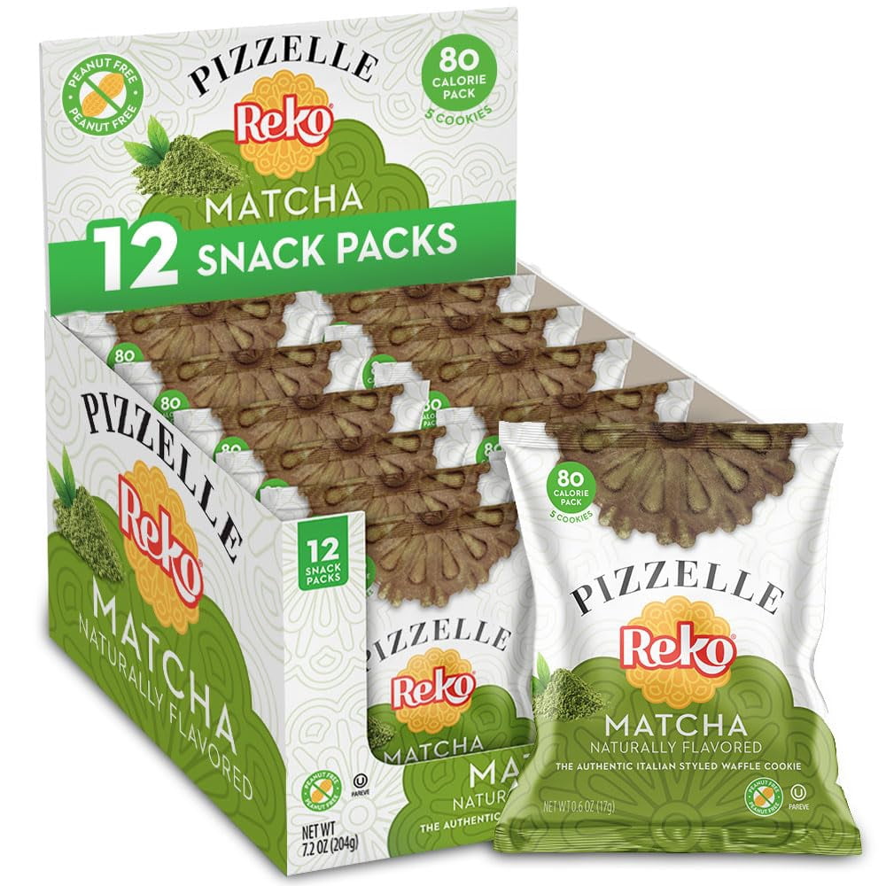 Reko Pizzelle Waffle Cookies, MZF22 Individually Wrapped Single Serve ...