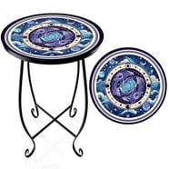 HONGLAND Indoor/Outdoor Folding Metal Garden Accent Table, Pink ...