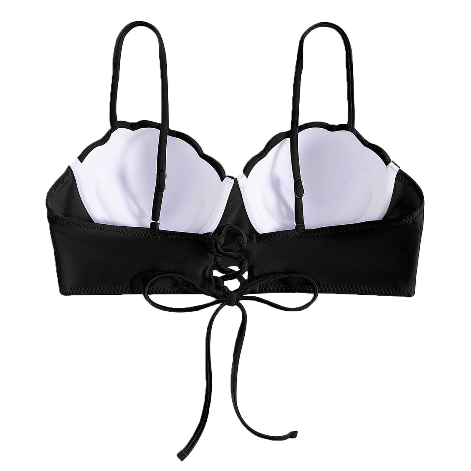 Relanfenk Swimsuit Tops for Women Strappy Seashell Swim Push Up Bathing ...