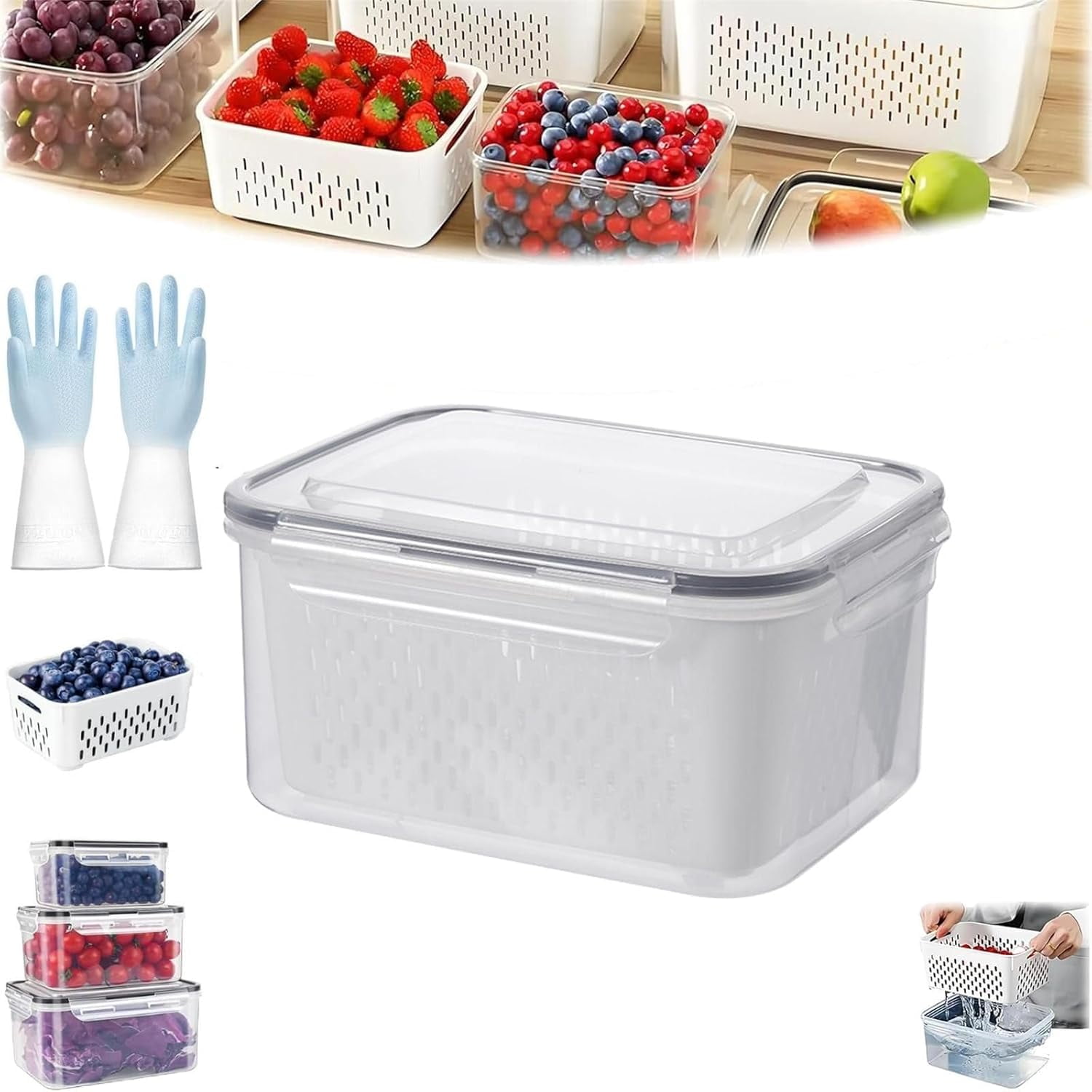Relativityi Transparent Plastic Food Storage Containers, Household ...