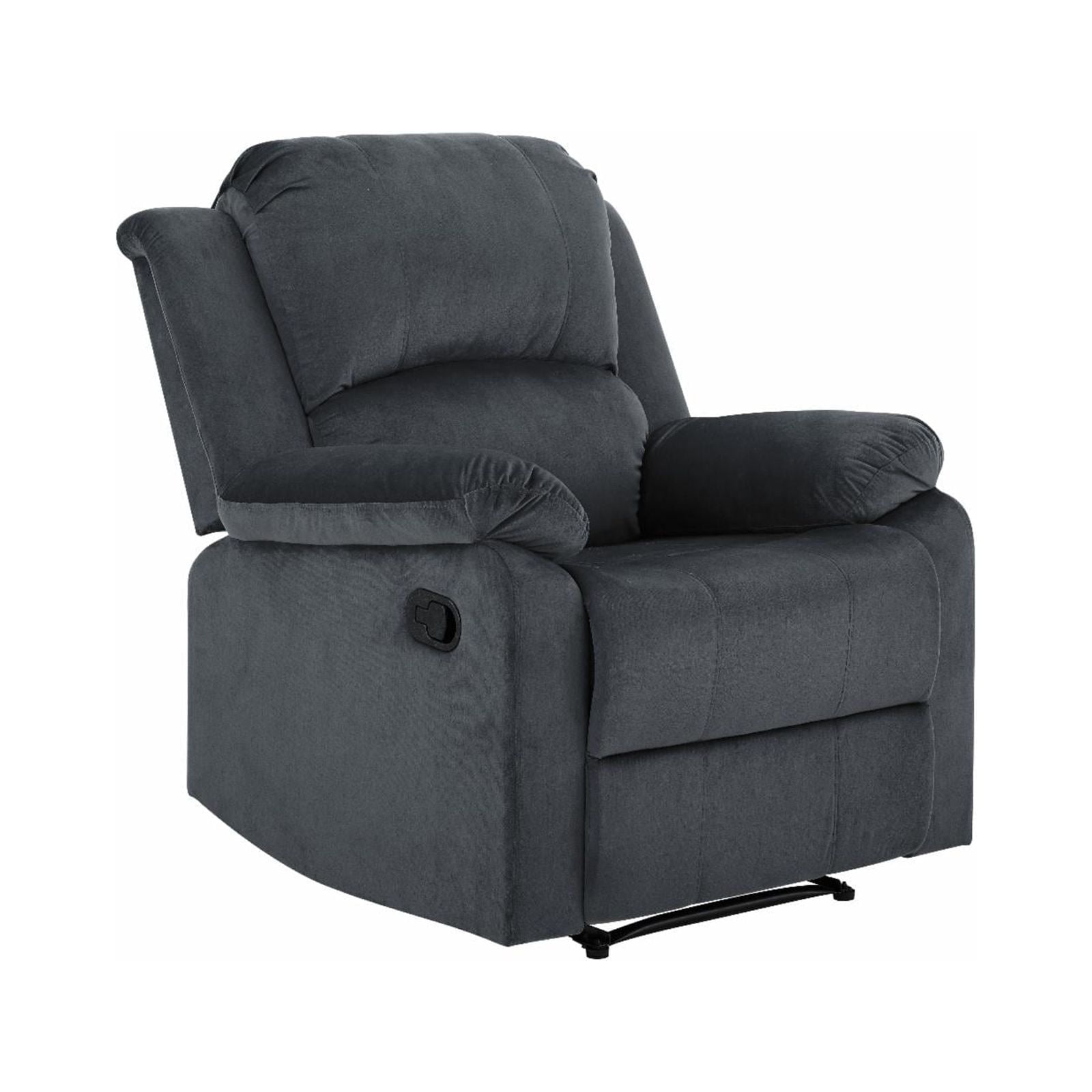 Relax-A-Lounger Dallas Classic Manual Recliner, Dark Brown Faux Suede ...
