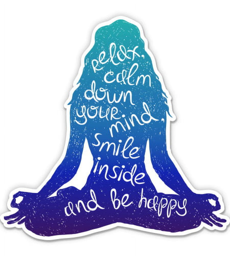 Relax Be Happy Yoga - 7" Vinyl Sticker - For Car Laptop I-Pad ...