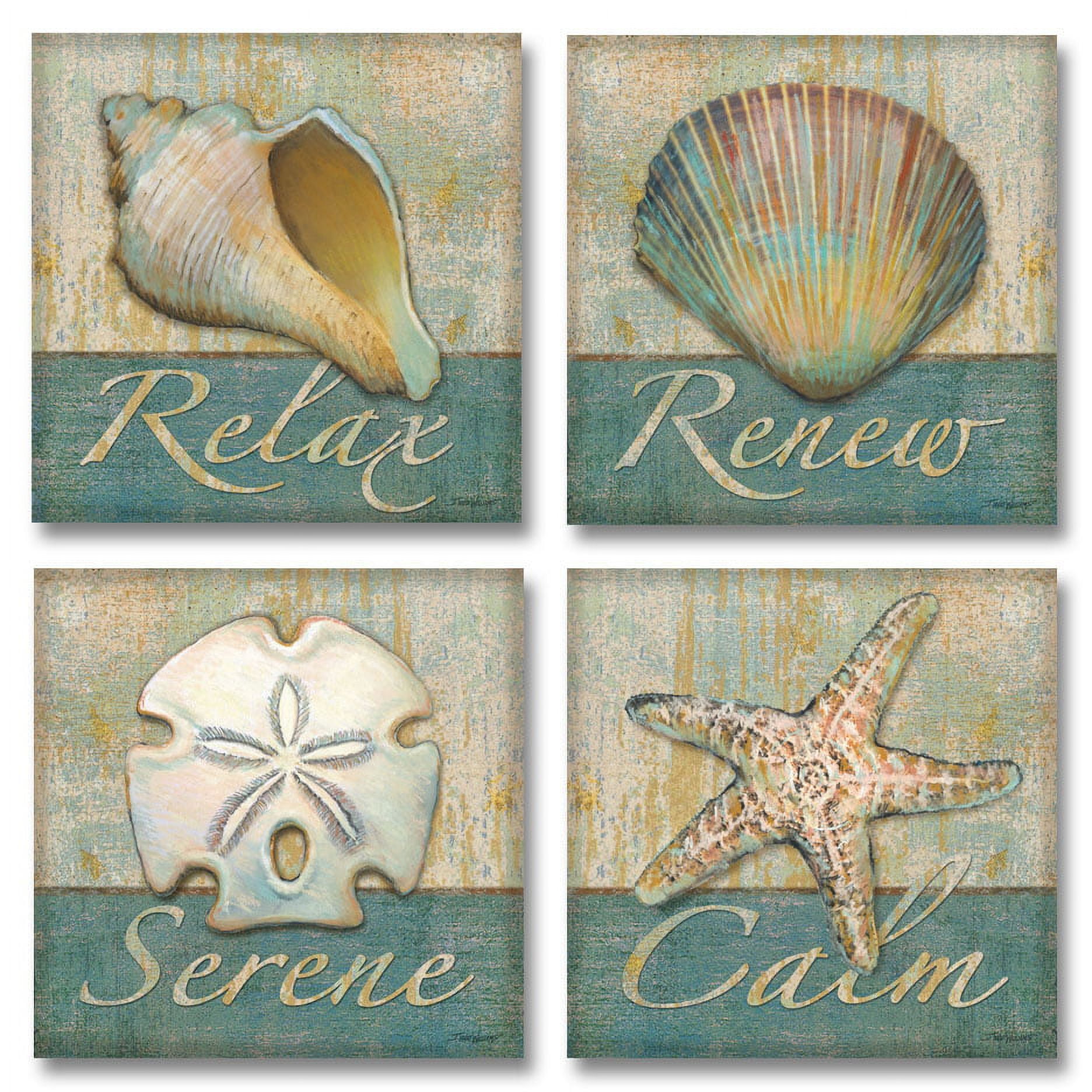 Relax, Calm, Serene, Renew Spa Posters; Set of Four 12x12in Paper ...