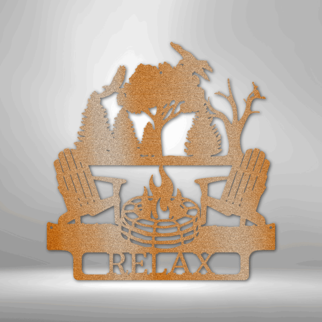 Relax Camping Monogram Steel Sign Laser Cut Powder Coated Home & Office ...