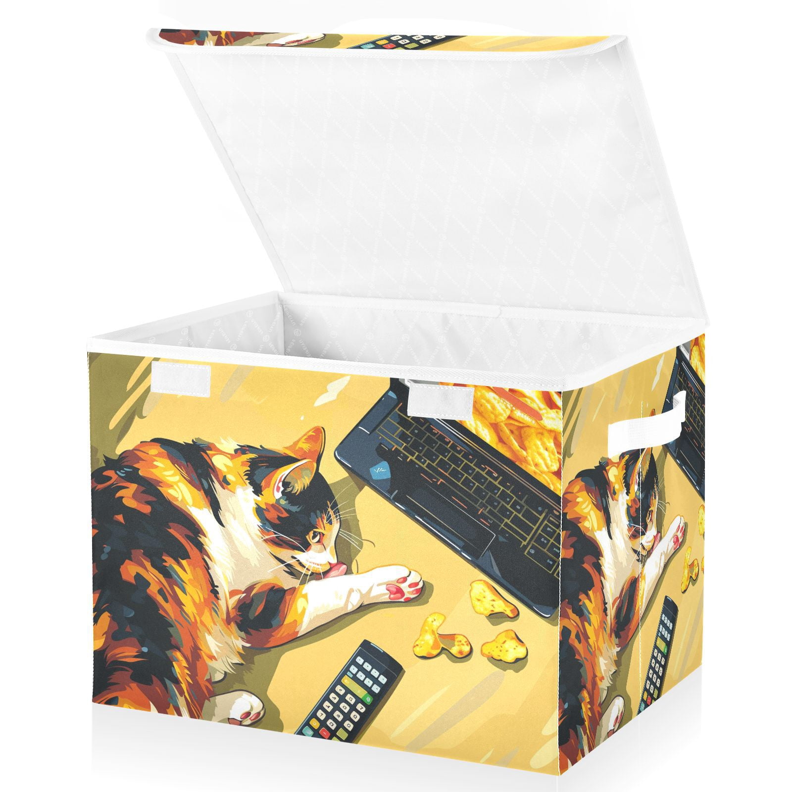 Relax Cat Storage Basket for Shelves Foldable Container Organizer for ...