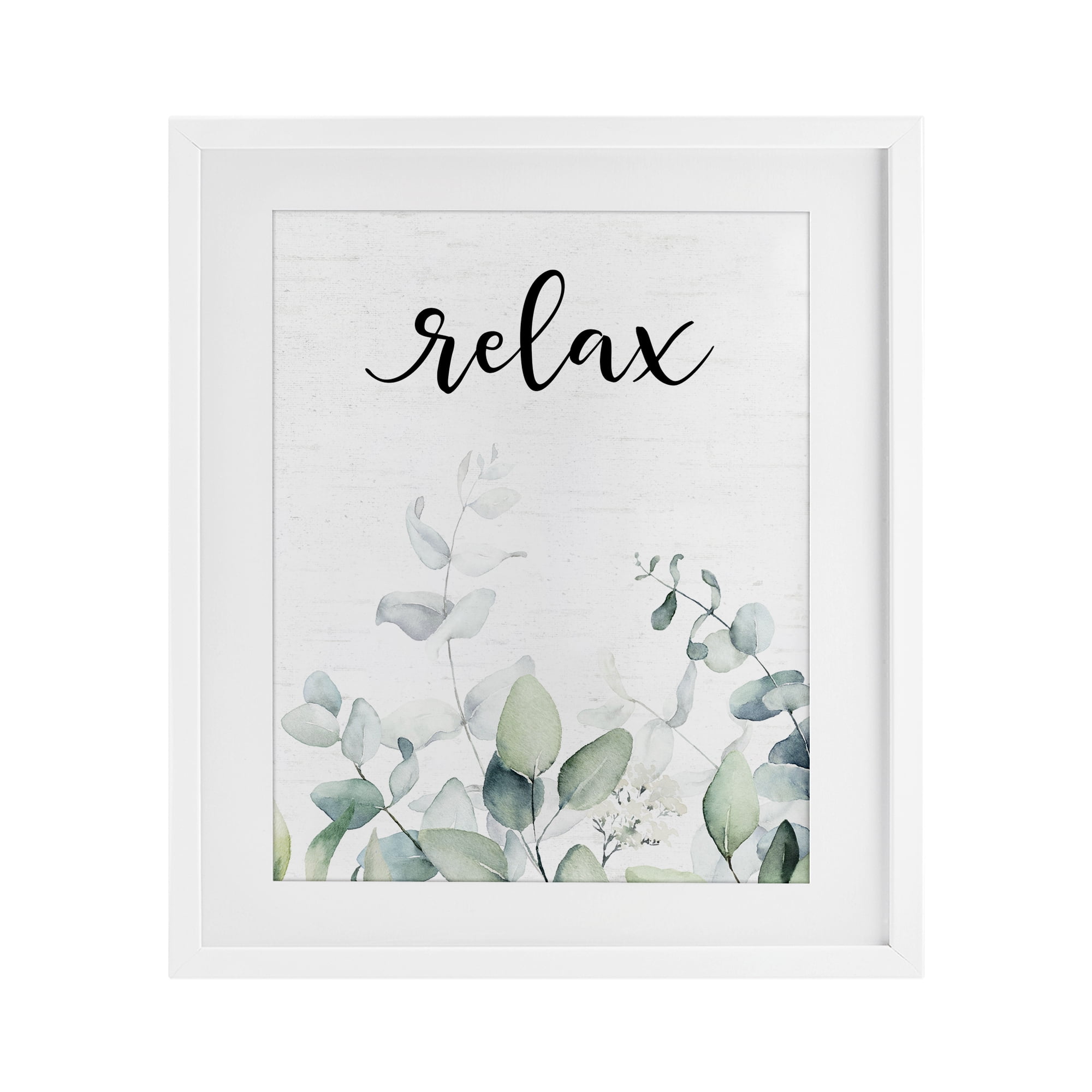 Relax Leafy Herbs White Framed Print Under Glass, design by Lettered ...