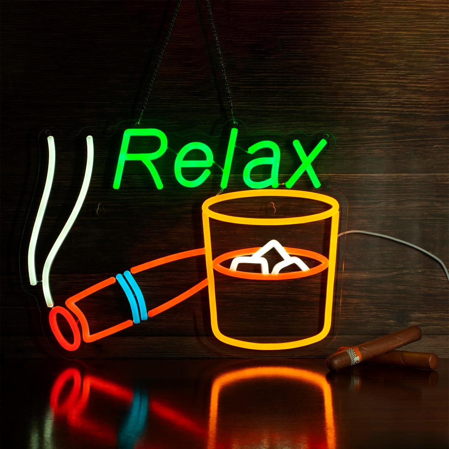 Relax Neon Sign, Neon light, Dimmable , for Bar Patio Lounge Man Cave ...