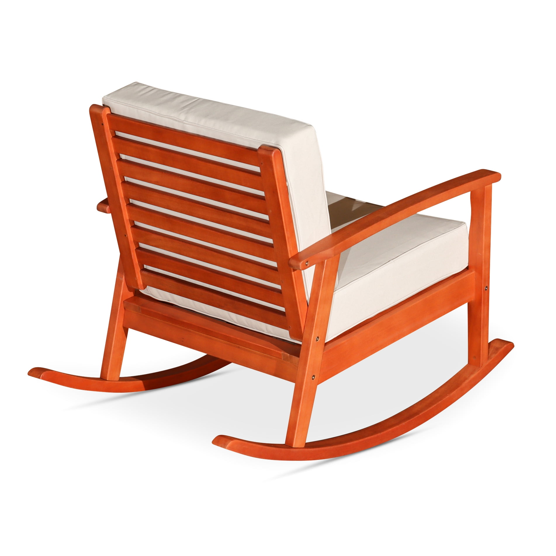 Relax Outdoors With Ease Eucalyptus Rocking Chair, Natural Oil ...