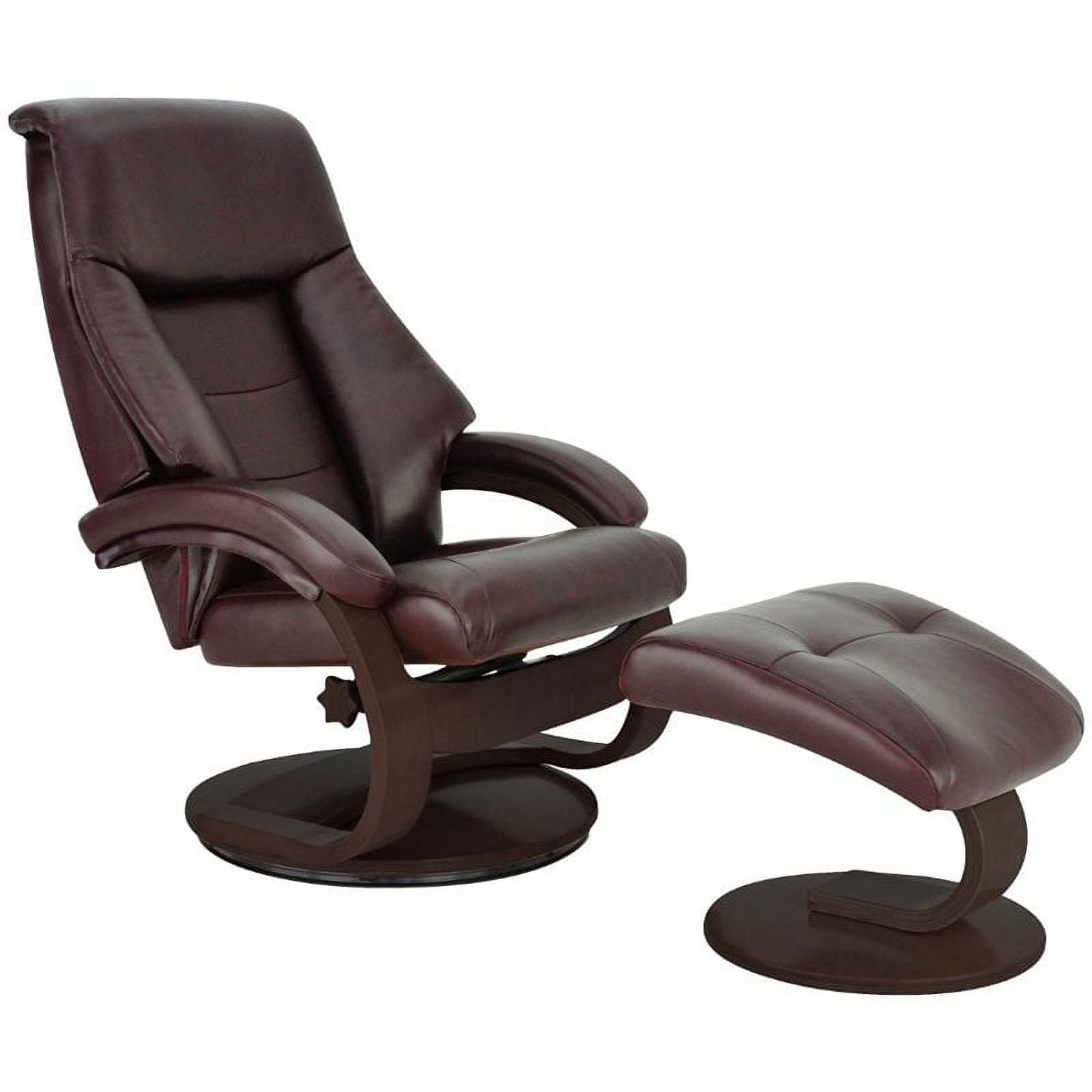 Relax-R Montreal Recliner and Ottoman in Black Top Grain Leather Color ...