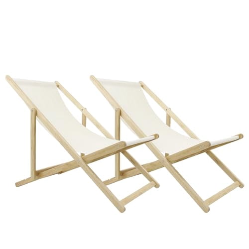 Relax & Recharge: Wooden Patio Lawn Deck Chairs - 2-Piece Outdoor Sling ...