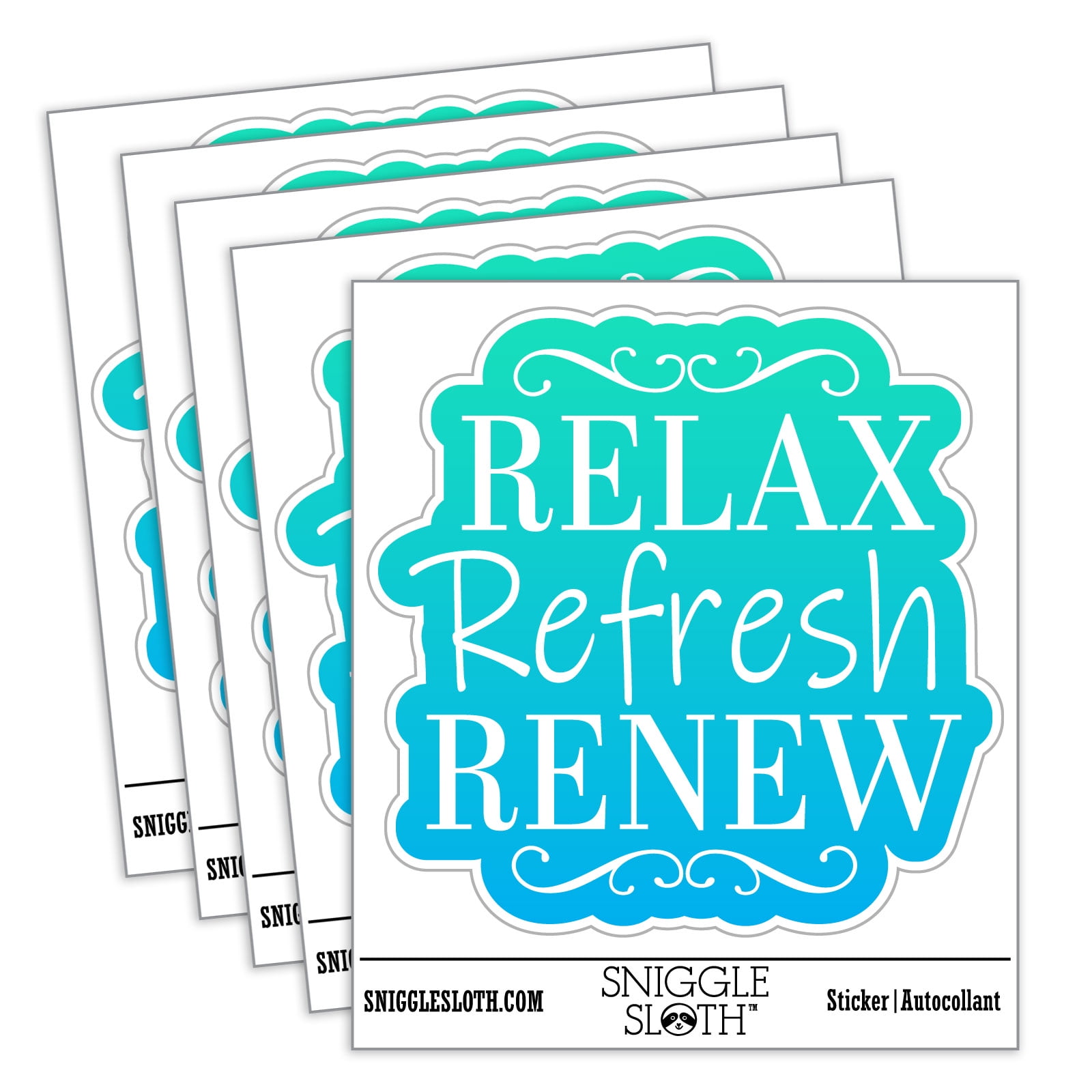 Relax Refresh Renew Car Window Bumper Water Bottle Phone Tablet Laptop ...