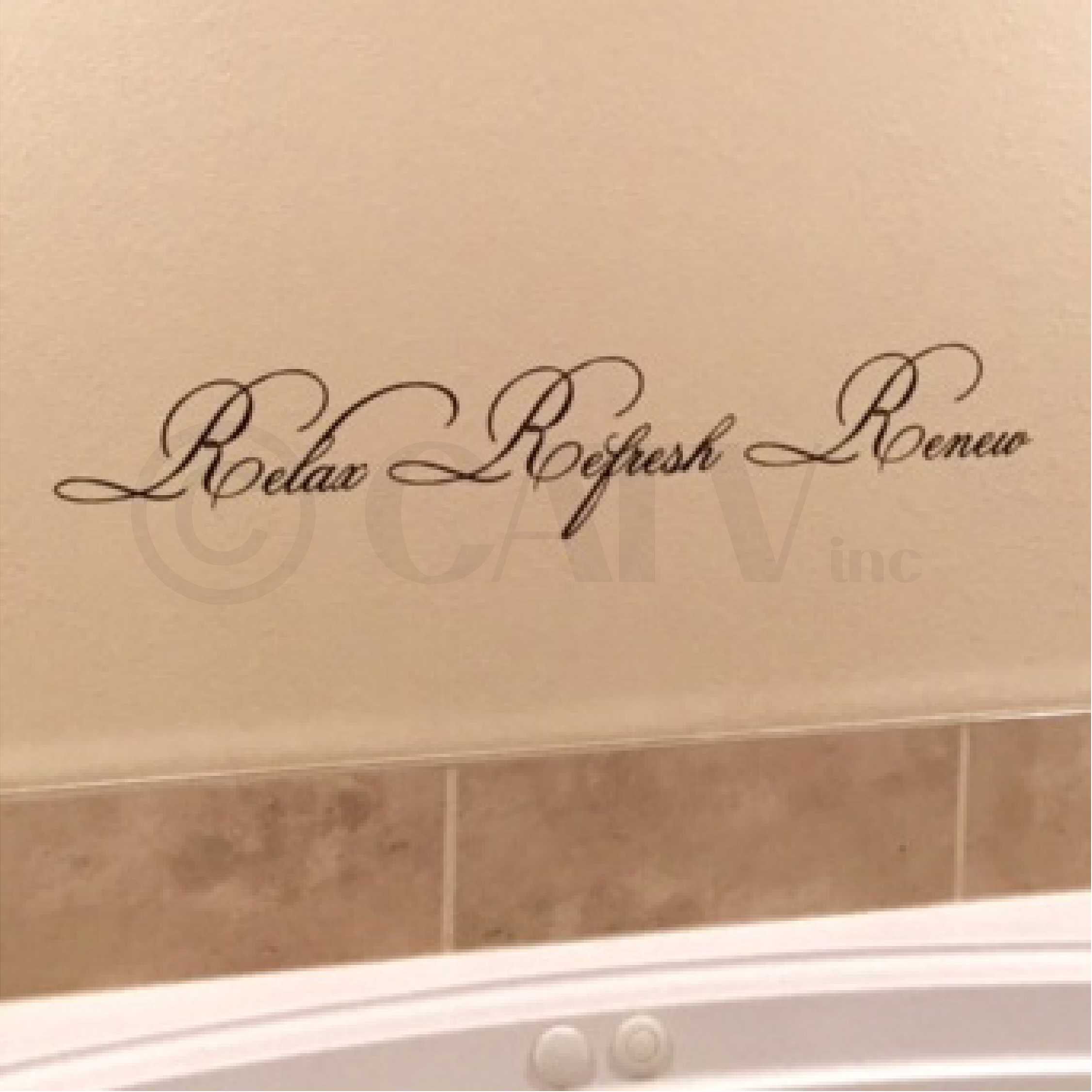 Relax Refresh Renew (M) Wall Saying Vinyl Lettering Home Decor Decal ...