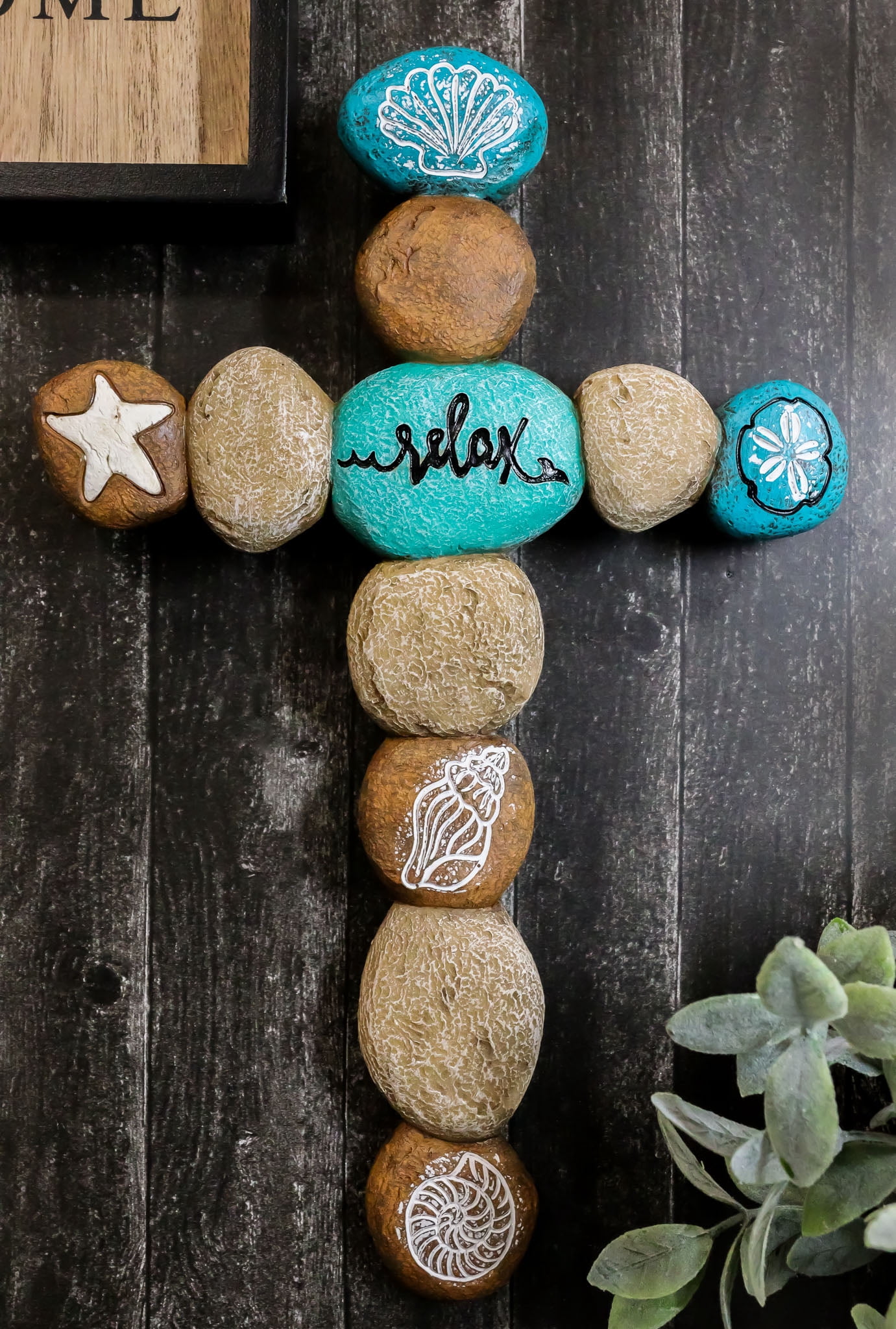 Relax Starfish Oyster Clam Shells Sand Dollar Stone Rocks Marine Wall ...