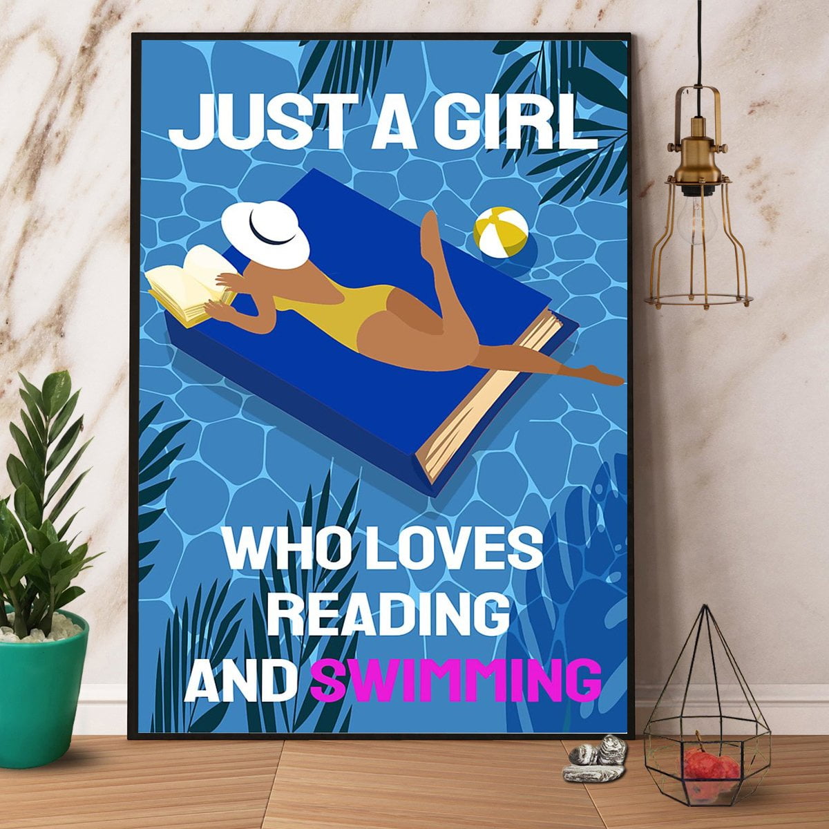 Relax Time Girl Just A Girl Who Loves Reading And Swimming Blue Pool ...