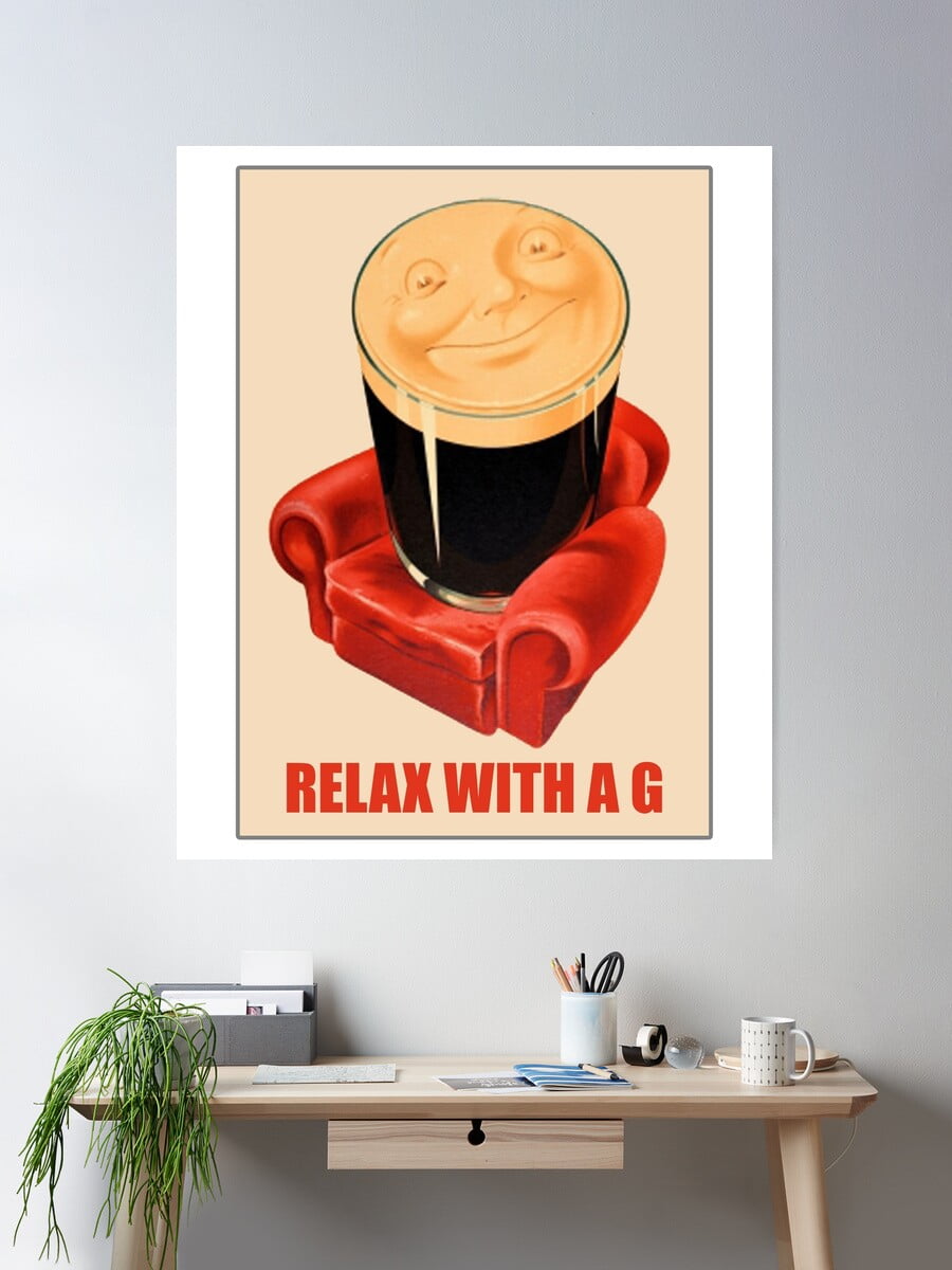 Relax With Guinness Poster Wall Art, Modern Wall Decor For Living Room ...