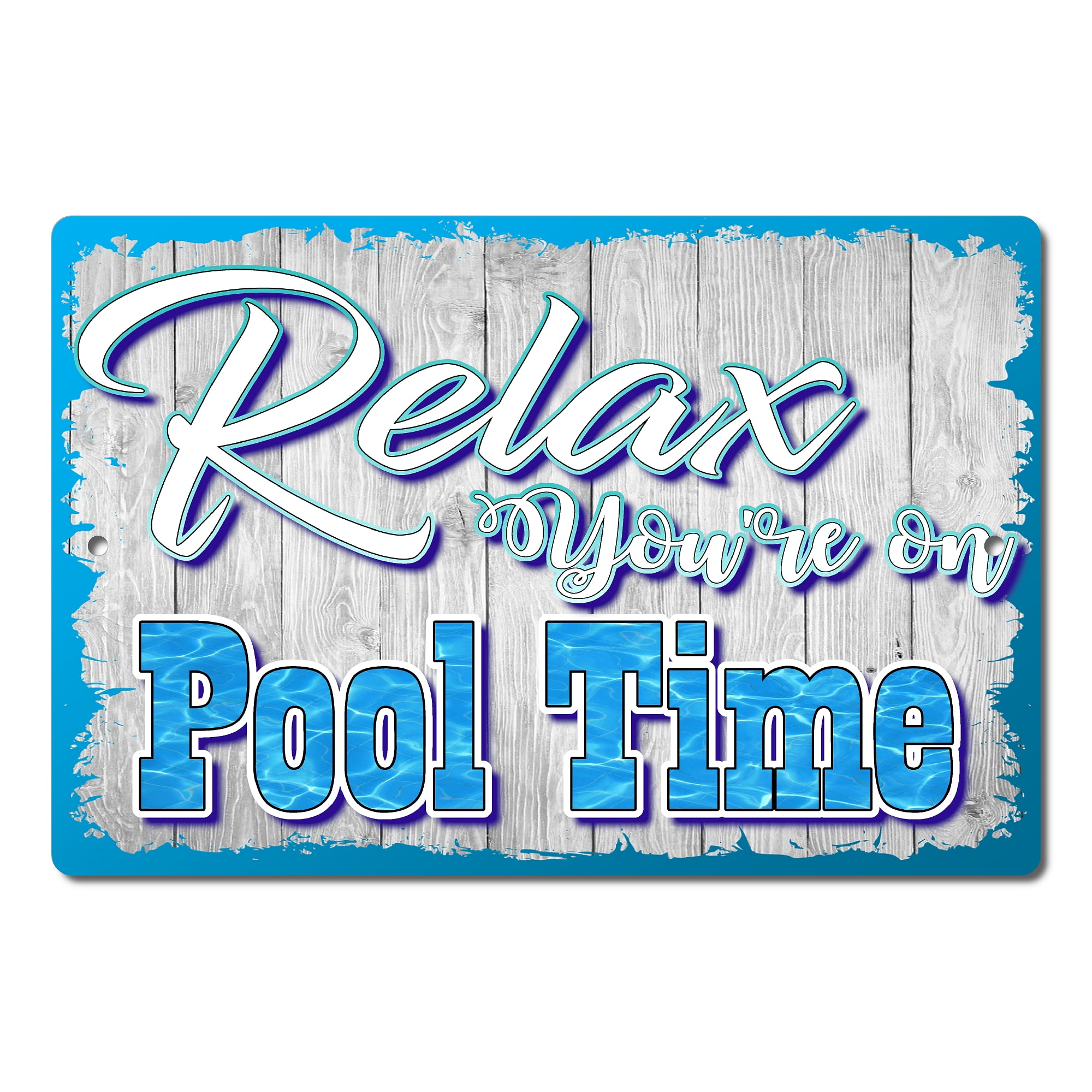 "Relax, You’re on Pool Time" Metal Sign – Poolside Wall Decor – Outdoor ...