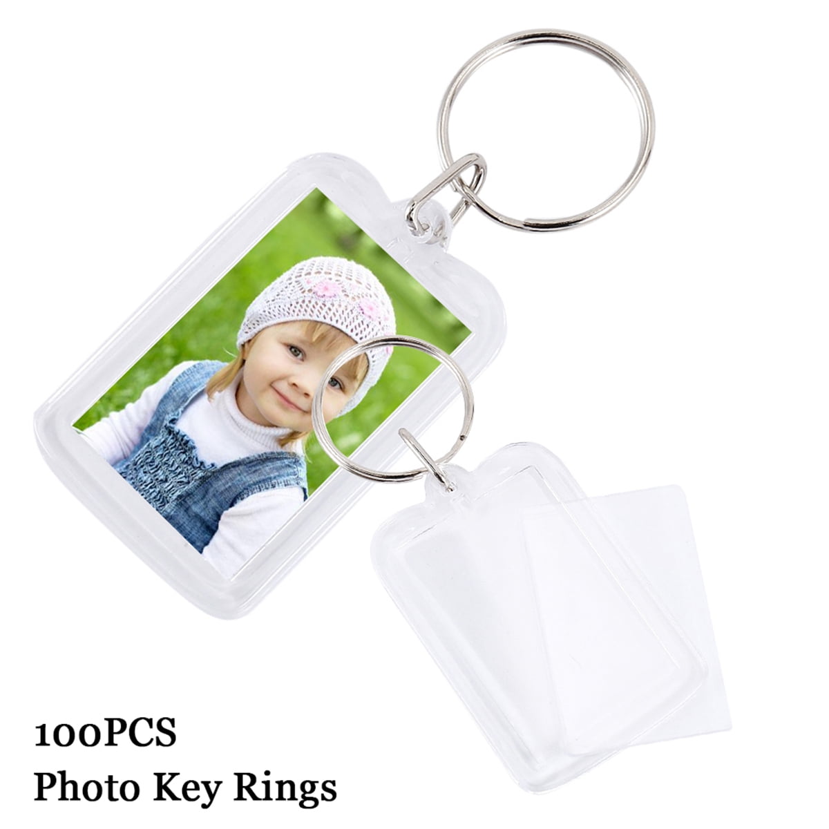 Relax love 100pcs Blank Photo Frame Keyrings Acrylic Blank Picture ...