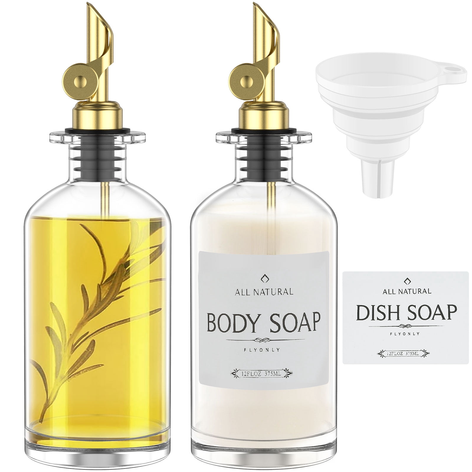 Relax love 2 Pcs Olive Oil Dispenser Bottle with Funnel Label 350 ml ...