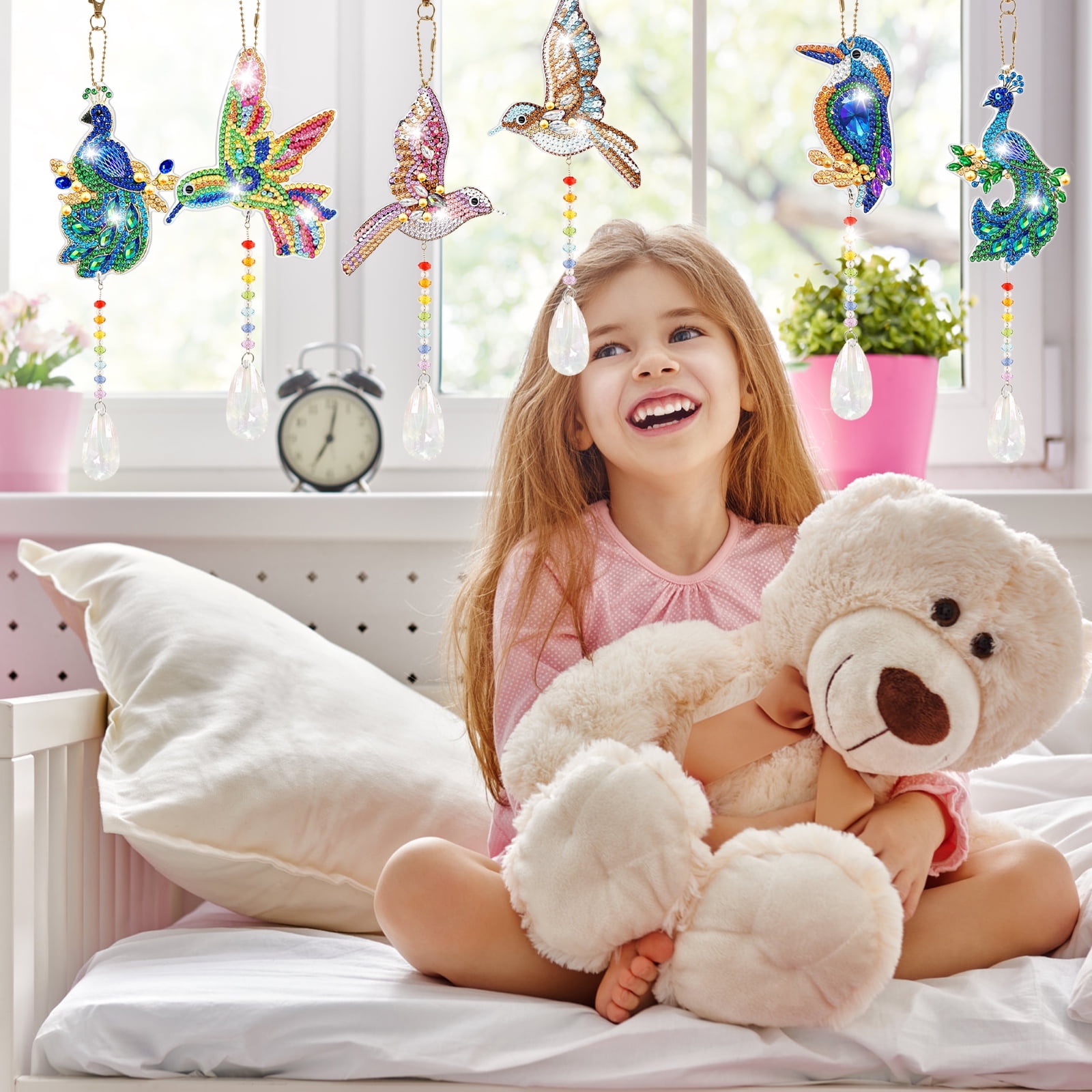 Relax love 6Pcs Diamond Painting Suncatcher Kit DIY Bird Diamond ...