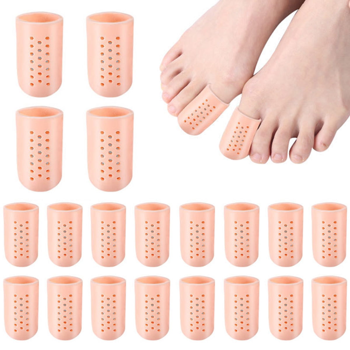 Relax love 20pcs Gel Big Toe Caps Soft Silicone Toe Covers Antiskid ...