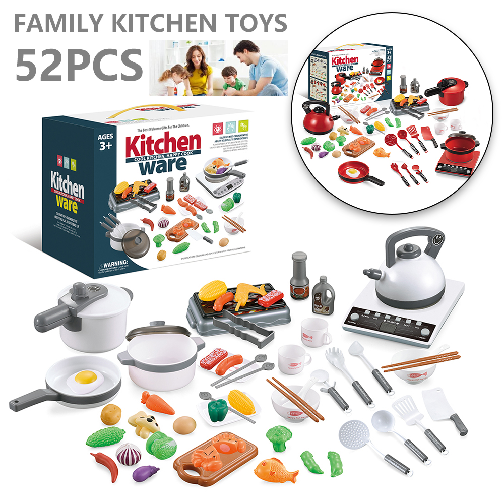 Relax love Children's Play House Kitchen Toy Set,52Pcs Simulation ...