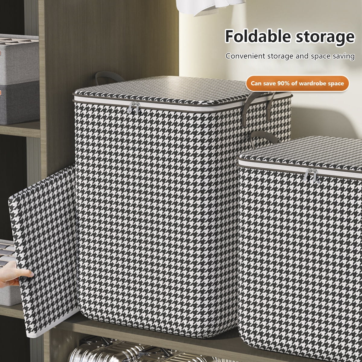 Relax love 100L Foldable Fabric Storage Organizer with Zipper & Handle ...