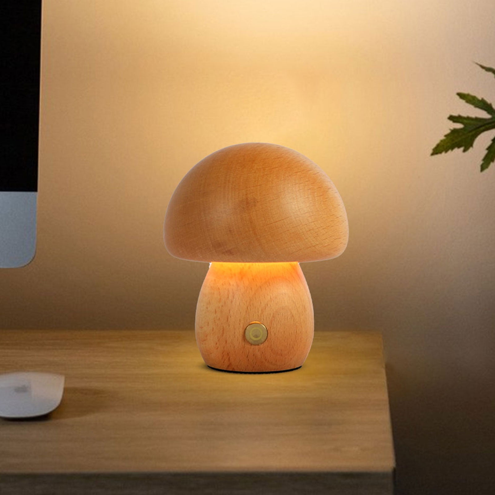 Relax love Mushroom Table Lamp Wooden LED Mushroom Touch Lamp Dimmable ...