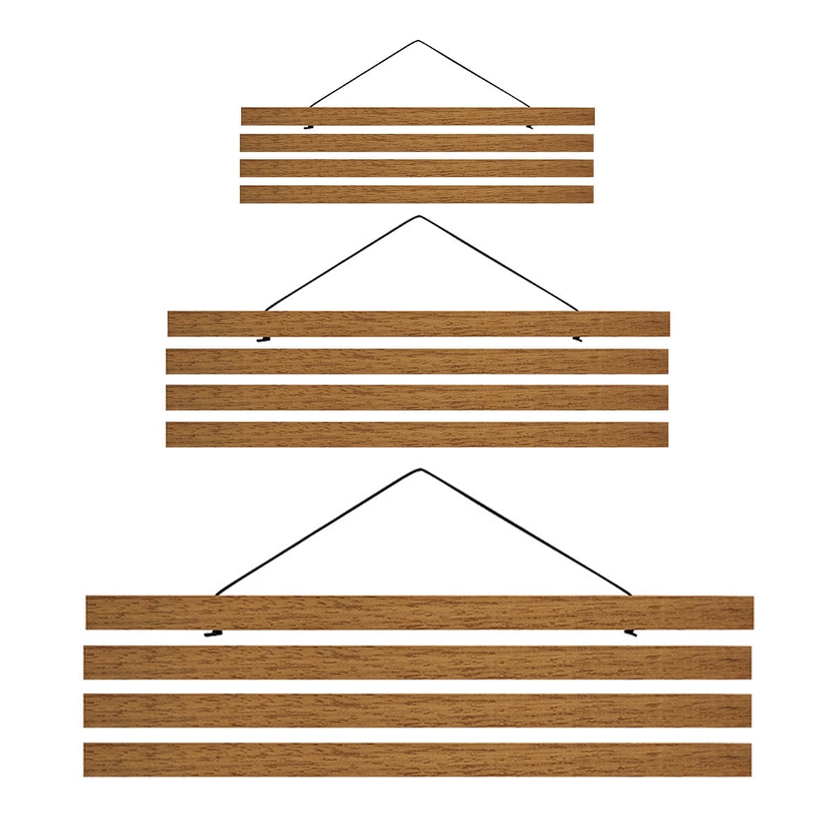 Relax love Wood Magnetic Poster Hanger Frame 4Pcs Simple Teak Wood ...