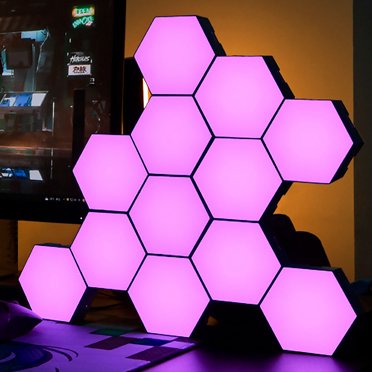 RGB LED Neoglint Hexagon Lights - DIY Splicing Panels, 8 packs, APP ...