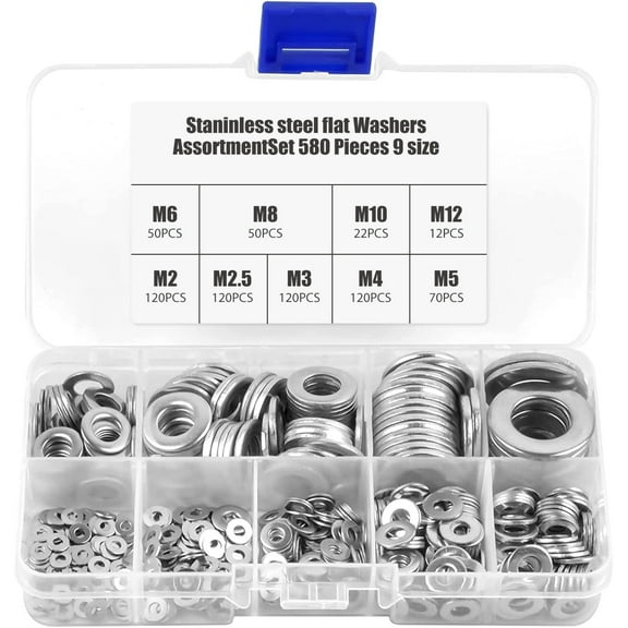 1200 Pcs Nylon Flat Washers for Screws Bolts, Black Plastic Washers ...