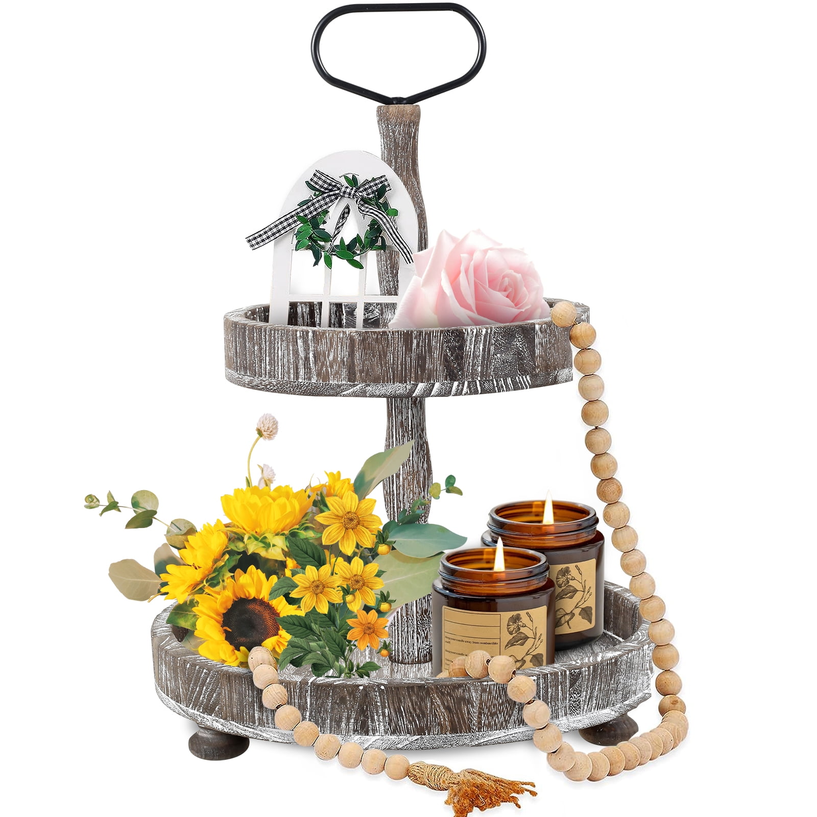 Relax loveFall Tiered Tray 2-Tier Wood Tiered Tray Decor Farmhouse ...