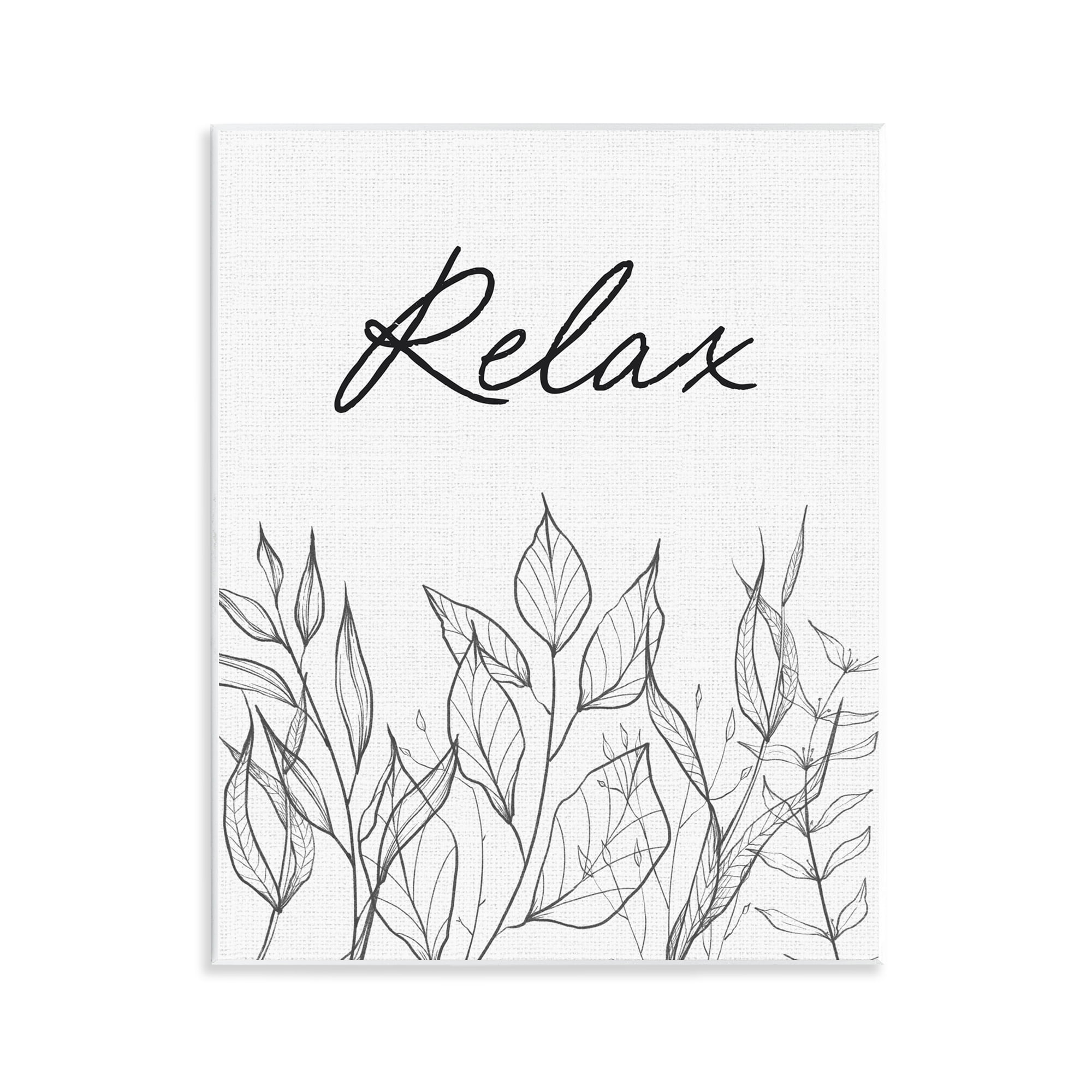 Relax with Leaf Outlines Wall Plaque Art, design by Lettered and Lined ...