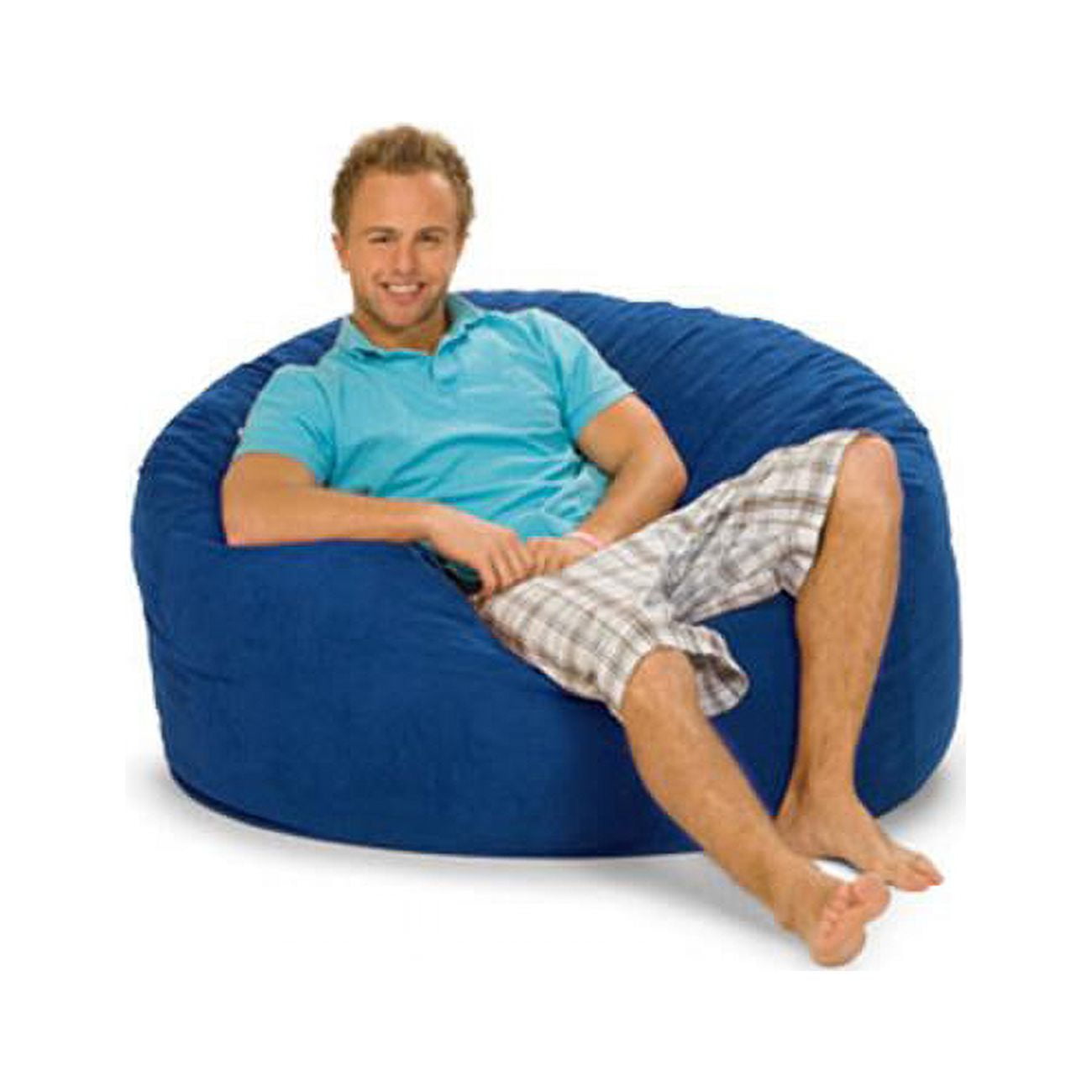 RelaxSacks 4DM-MS008 4 ft. Round Relax Sack - Microsuede Royal Blue ...