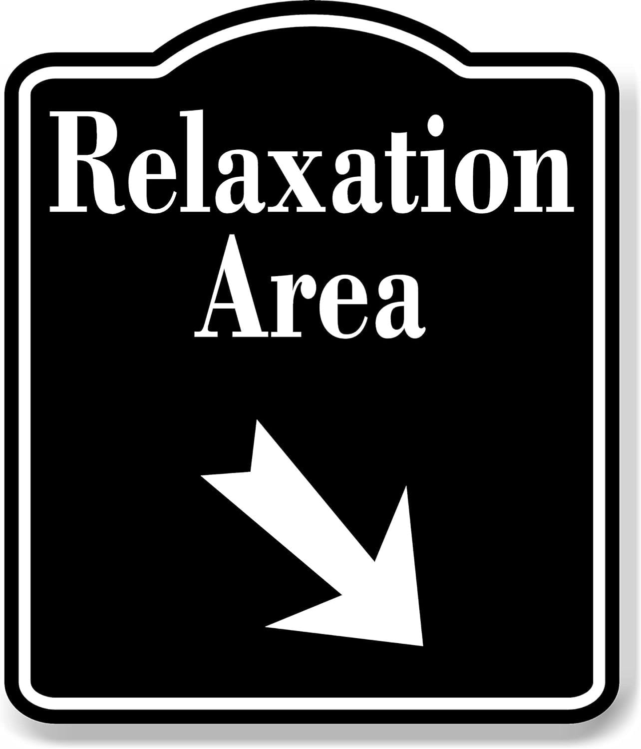 Relaxation Area 45 Degree Down Right Arrow BLACK Aluminum Composite ...