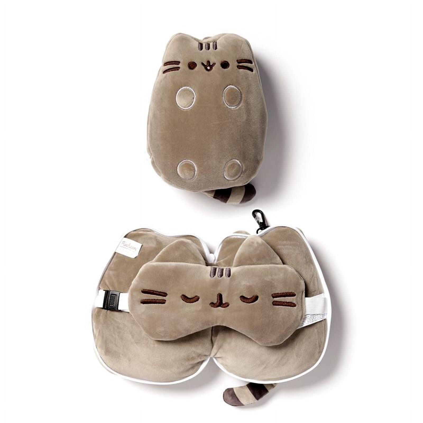 Relaxeazzz Pusheen Cat Shaped Travel Pillow & Eye Mask - Walmart.com