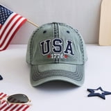 Relaxed Cotton Dad Hat, USA Patriotic Washed Cotton Style, Embroidered ...
