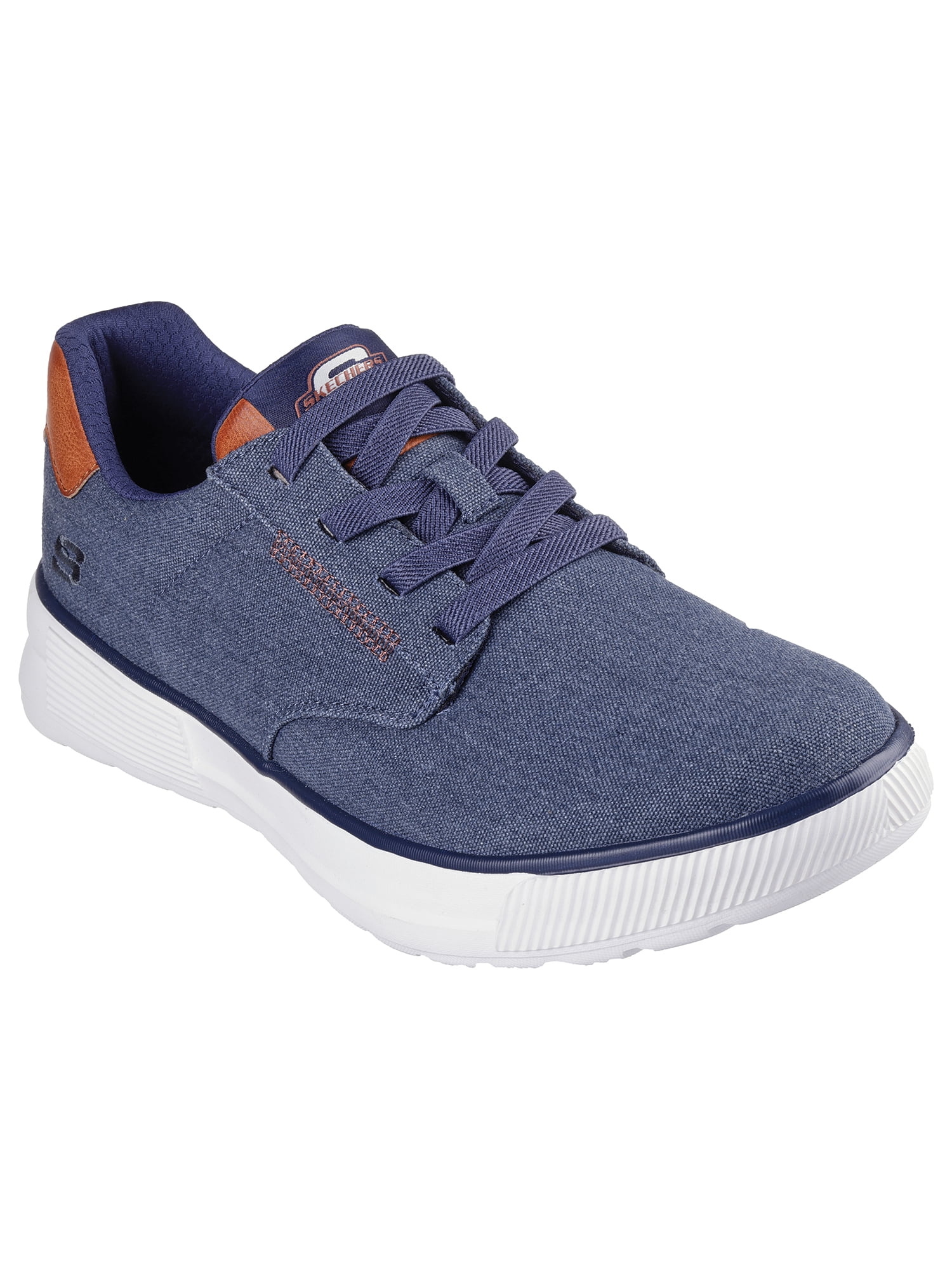 Sketchers Men's Relaxed Fit: Smooth Toe Canvas Bungee Lace Sneaker ...