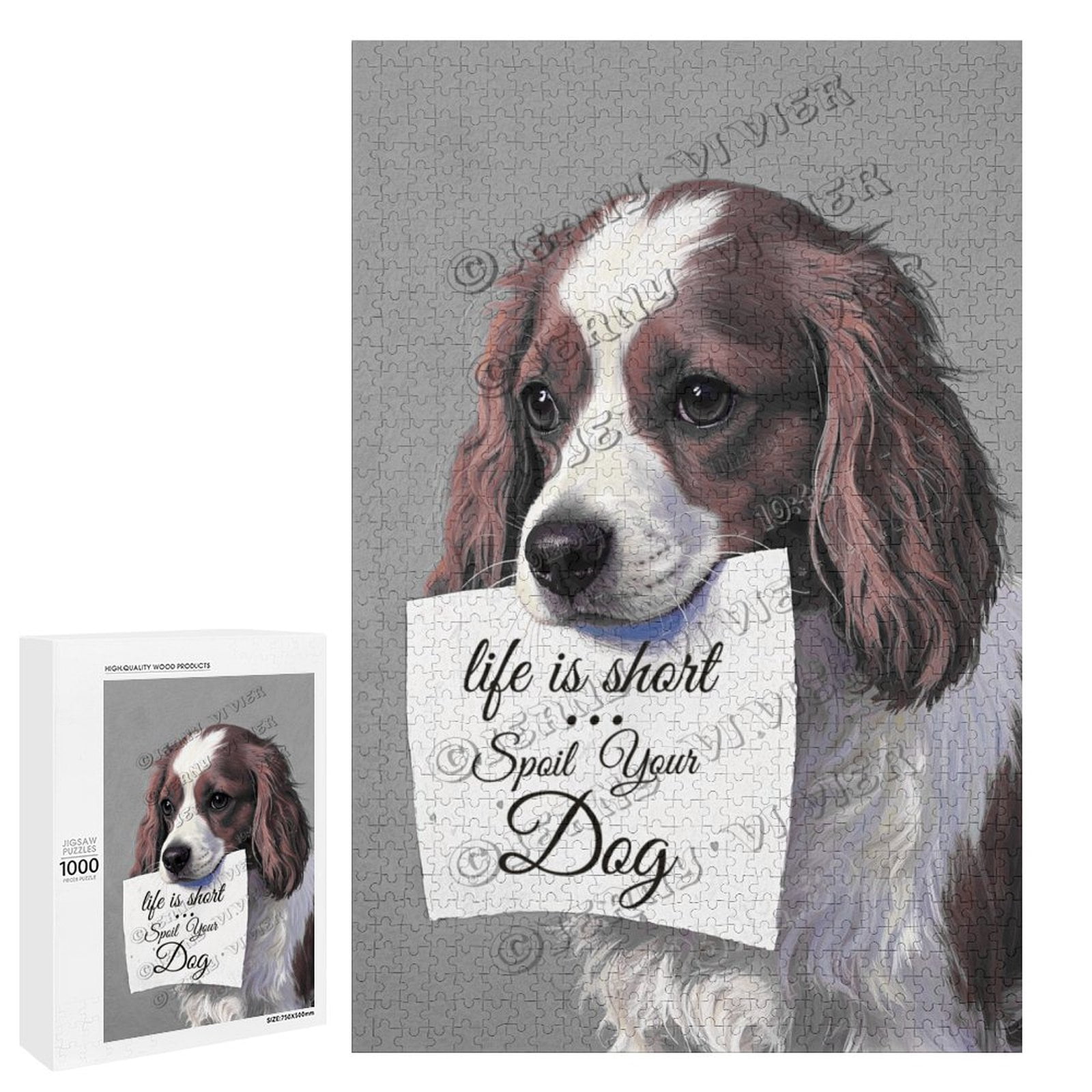 Relaxing 1000 Piece Wooden Puzzle – Cavalier King Charles Spaniel ...